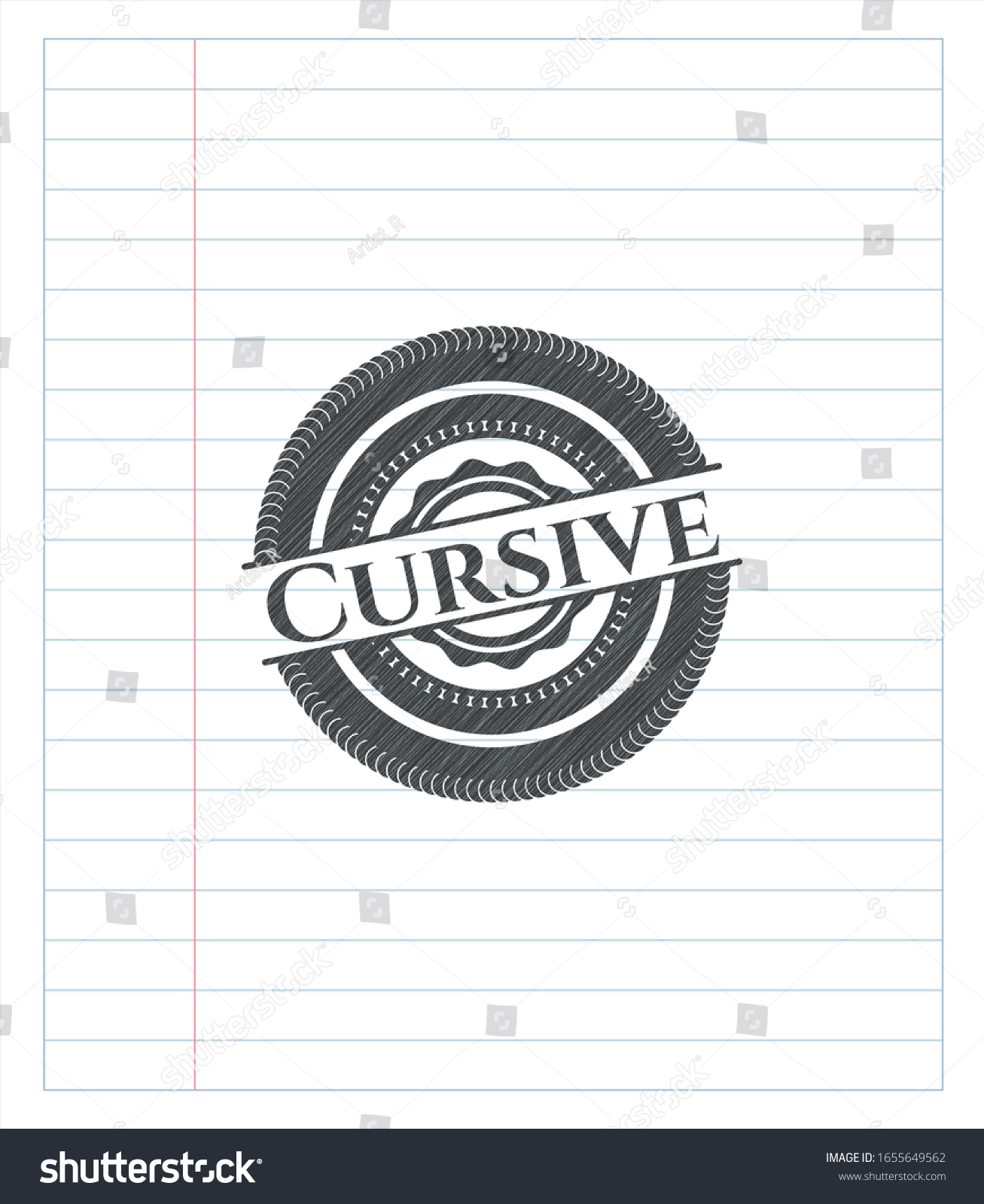 Cursive Pencil Draw Vector Illustration Detailed: เวกเตอร์สต็อก (ปลอด ...