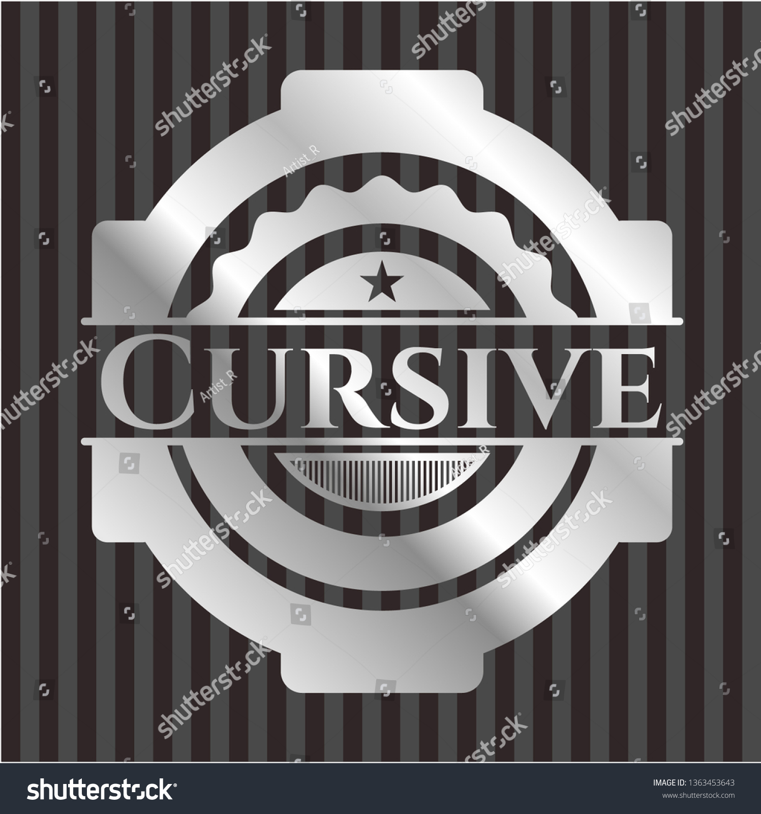 Cursive Silvery Badge Stock Vector (Royalty Free) 1363453643 | Shutterstock