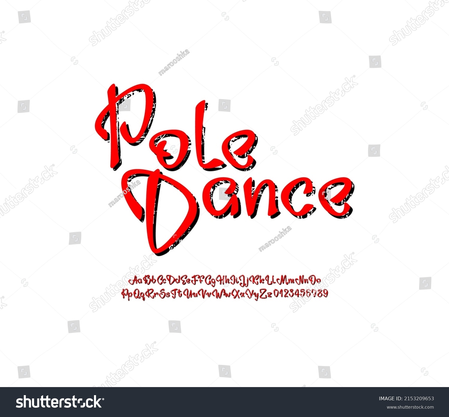 Cursive Textured Font Handwritten Script Alphabet Stock Vector (Royalty ...