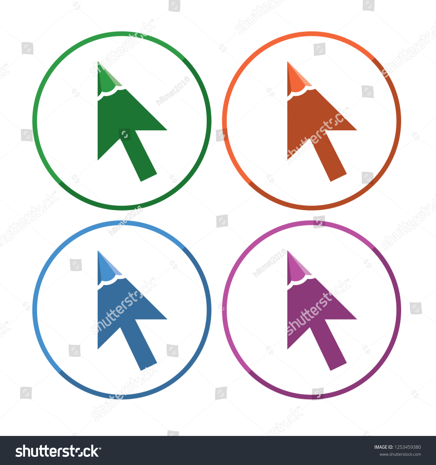 Cursor Pencil Concept Colored Illustration Vector Stock Vector (Royalty ...