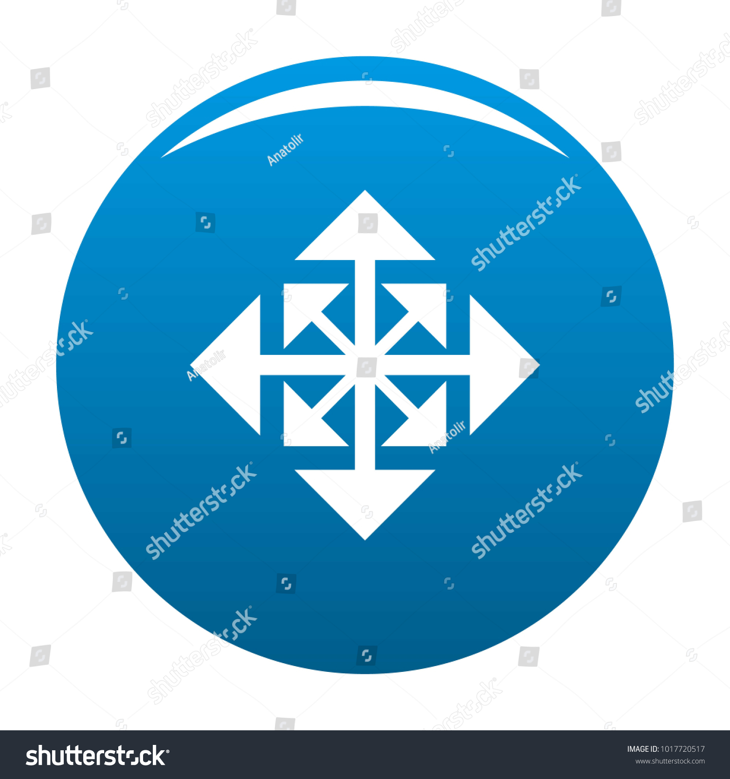 Cursor Displacement Arrow Icon Vector Blue Stock Vector (Royalty Free ...