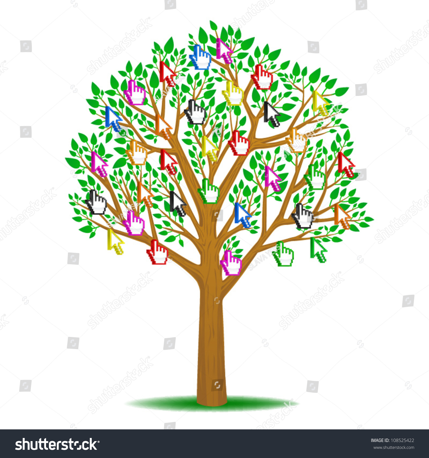 Cursor Hand Arrow Mixed 3d Tree Stock Vector (Royalty Free) 108525422 ...