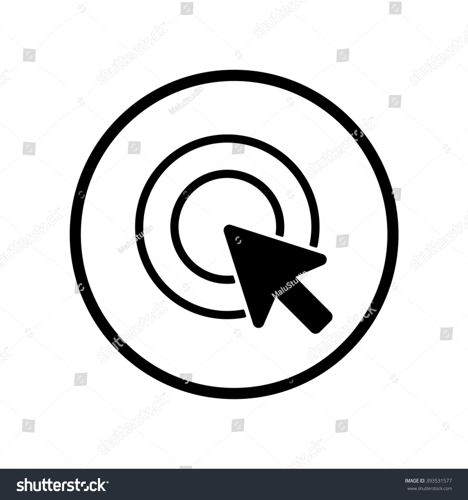 Cursor Icon Circle Vector Illustration Stock Vector (Royalty Free ...