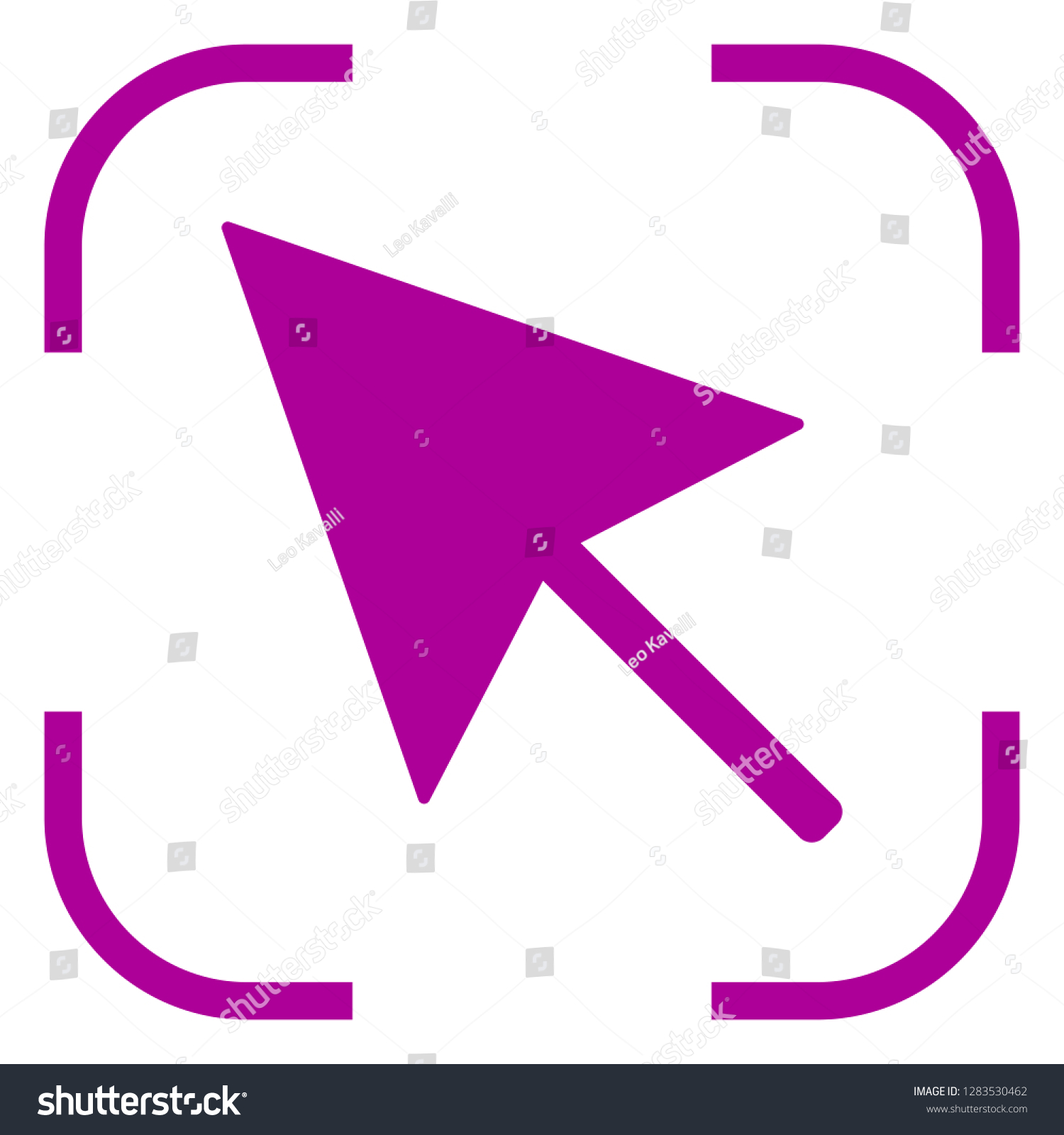 Cursor Icon Purple Focus White Background Stock Vector (Royalty Free ...