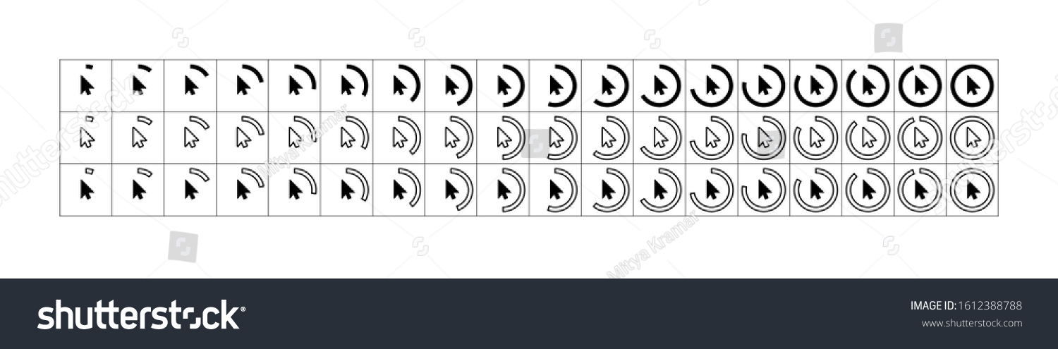 Cursor Loading Animation Sprite Sheets Outline: vector de stock (libre ...