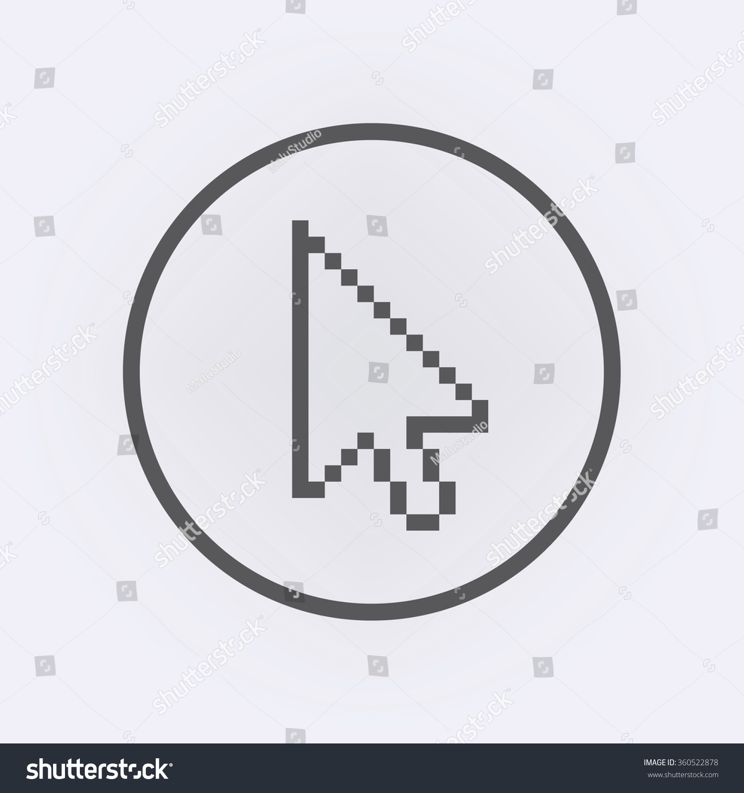 Cursor Pixel Icon Circle Vector Illustration Stock Vector (Royalty Free ...