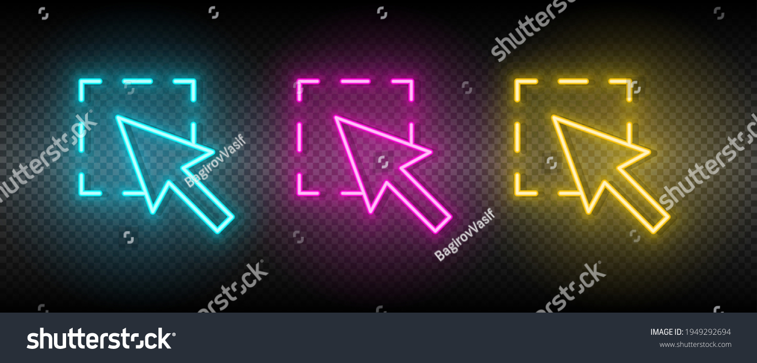 Cursor Select Vector Icon Yellow Pink Stock Vector (Royalty Free ...