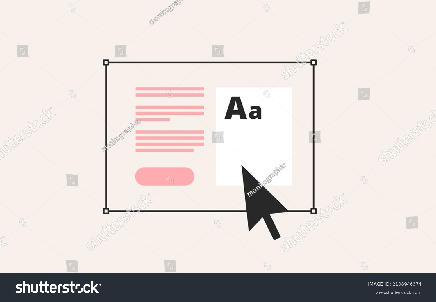 Cursor Text Transformation Zoom Tool Element Stock Vector (Royalty Free ...