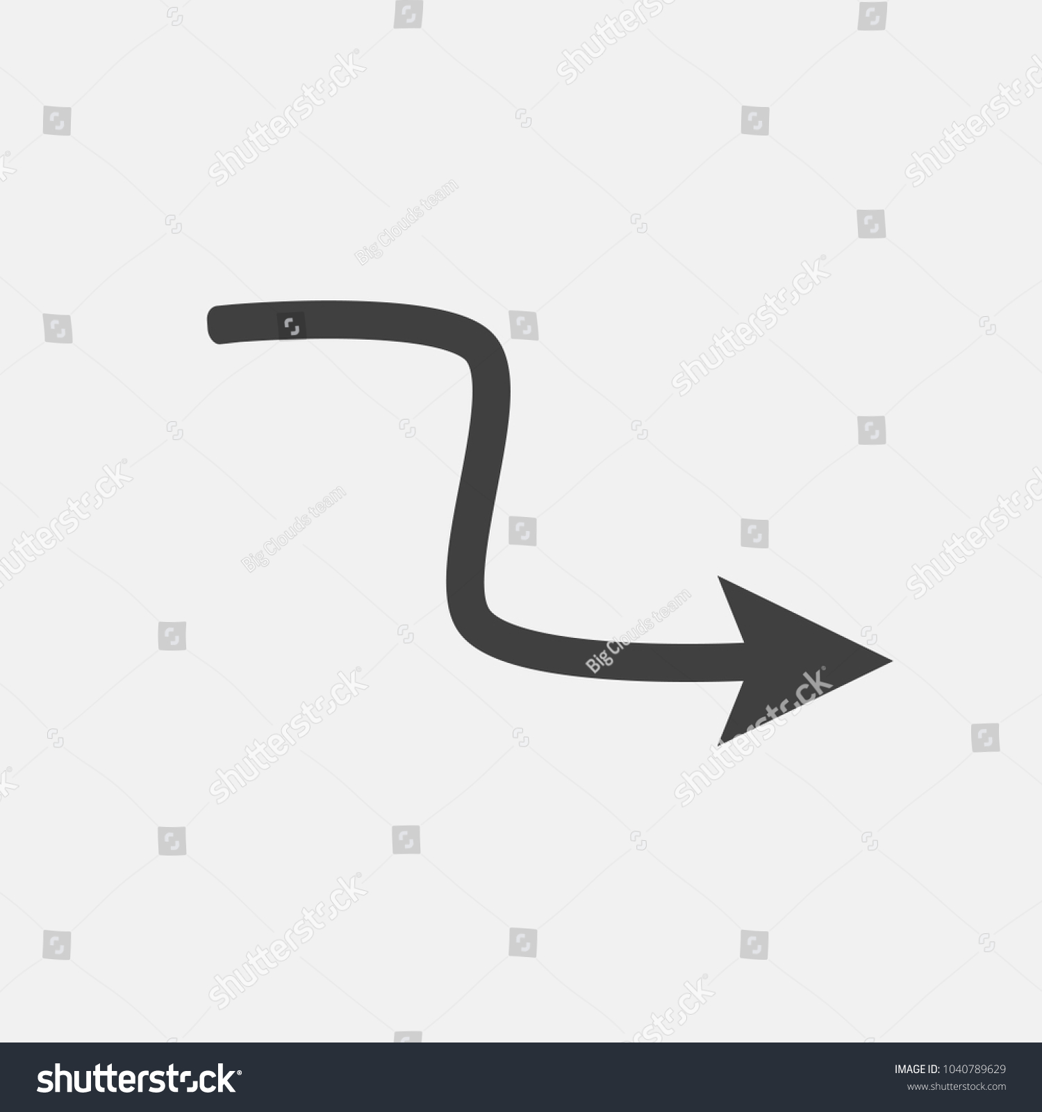 Curve Arrow Vector Icon Stock Vector (Royalty Free) 1040789629 ...