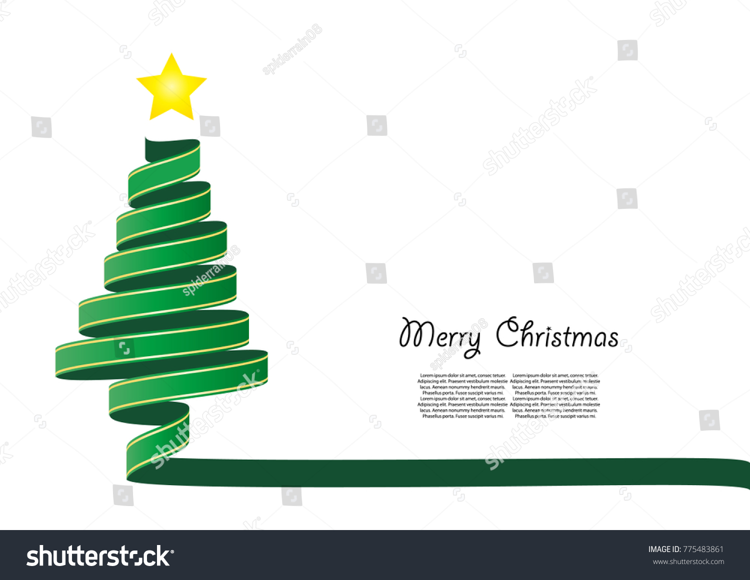 Curve Christmas Tree Stock Vector (Royalty Free) 775483861