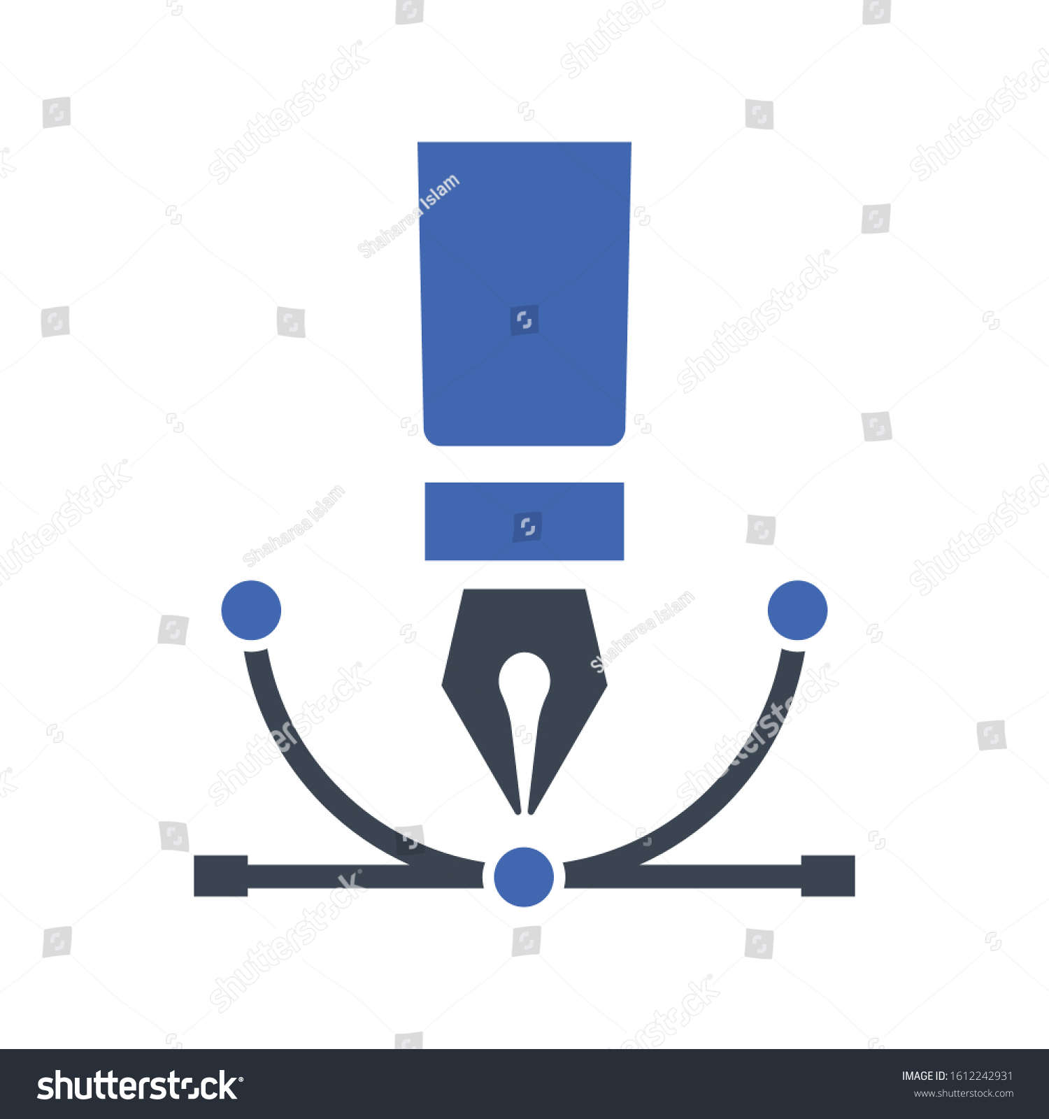 Curve Drawing Icon Vector Graphics Stock Vector (Royalty Free) 1612242931