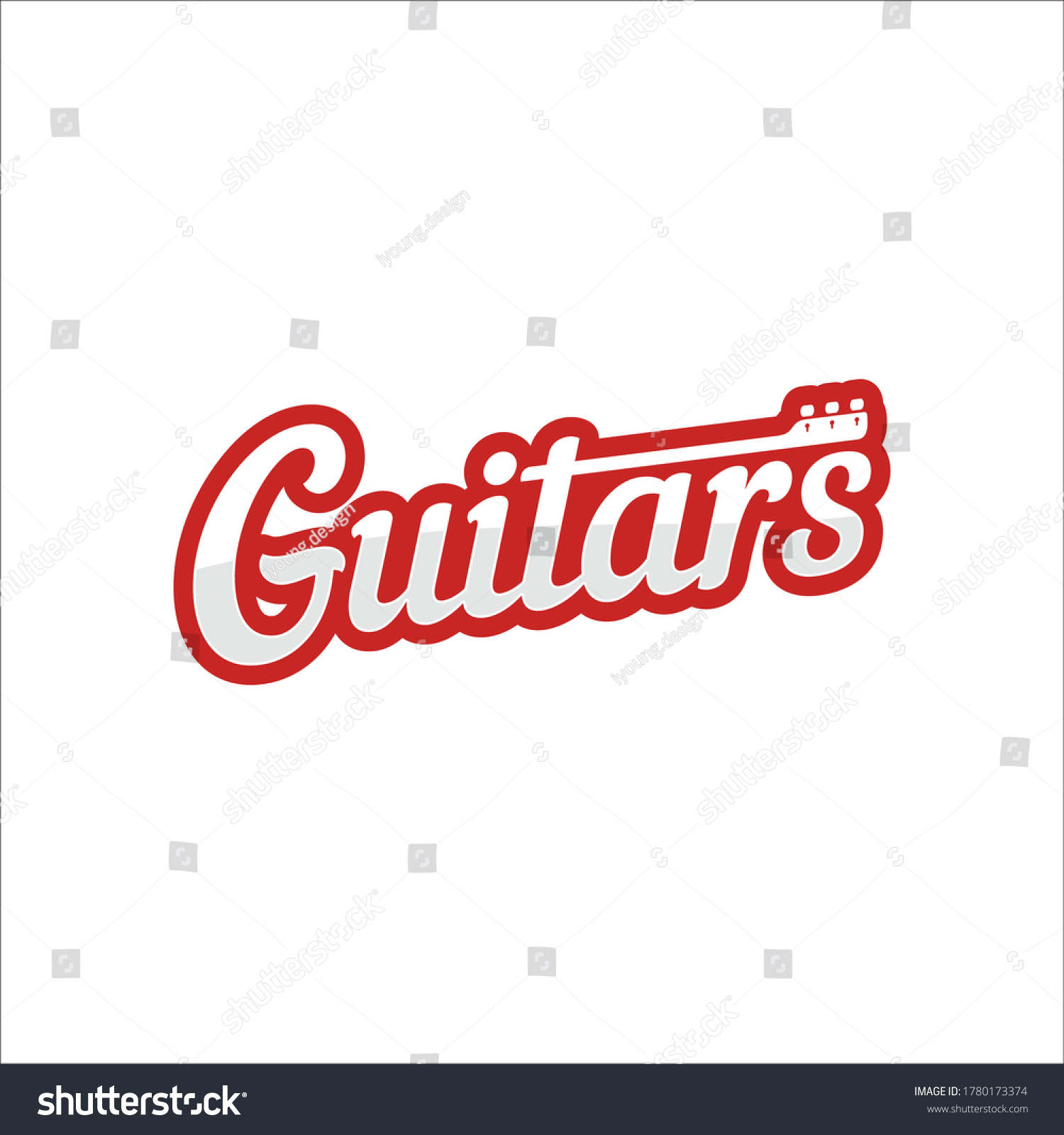 Curve Guitars Text Logo Vector Eps Stock Vector (Royalty Free) 1780173374