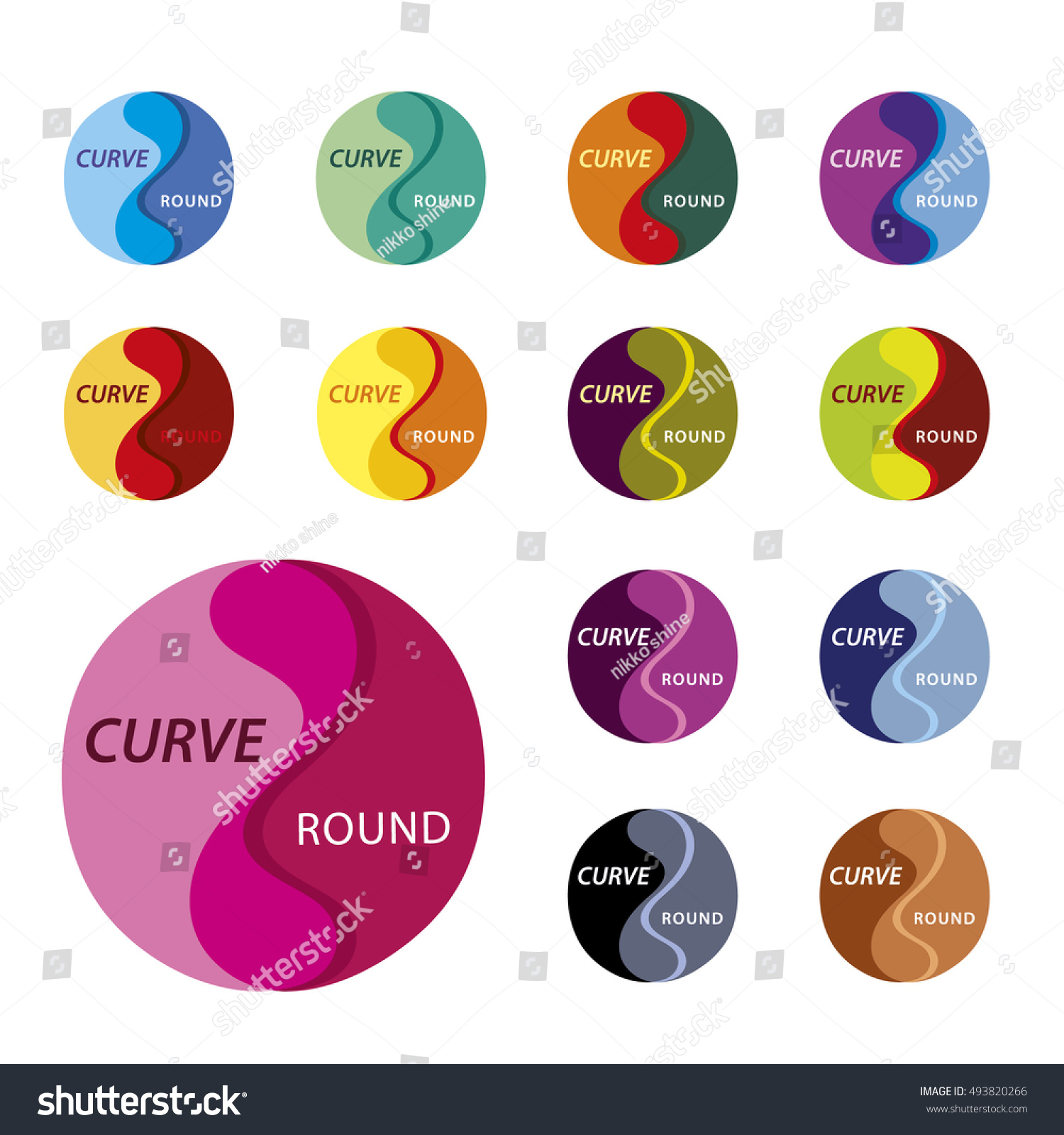 Curve Logo Stock Vector (Royalty Free) 493820266
