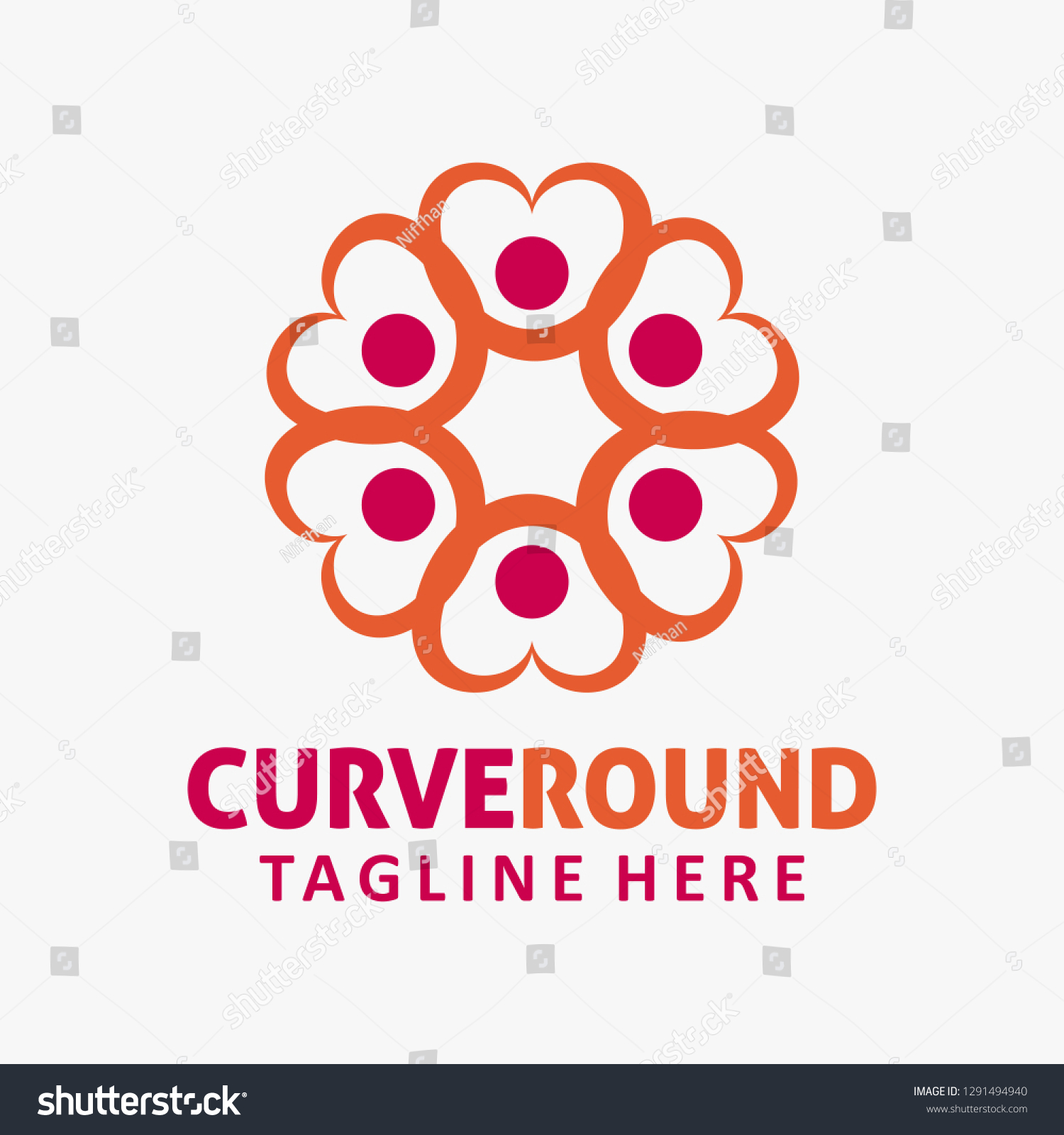 Curve Round Logo Design: vector de stock (libre de regalías) 1291494940 ...