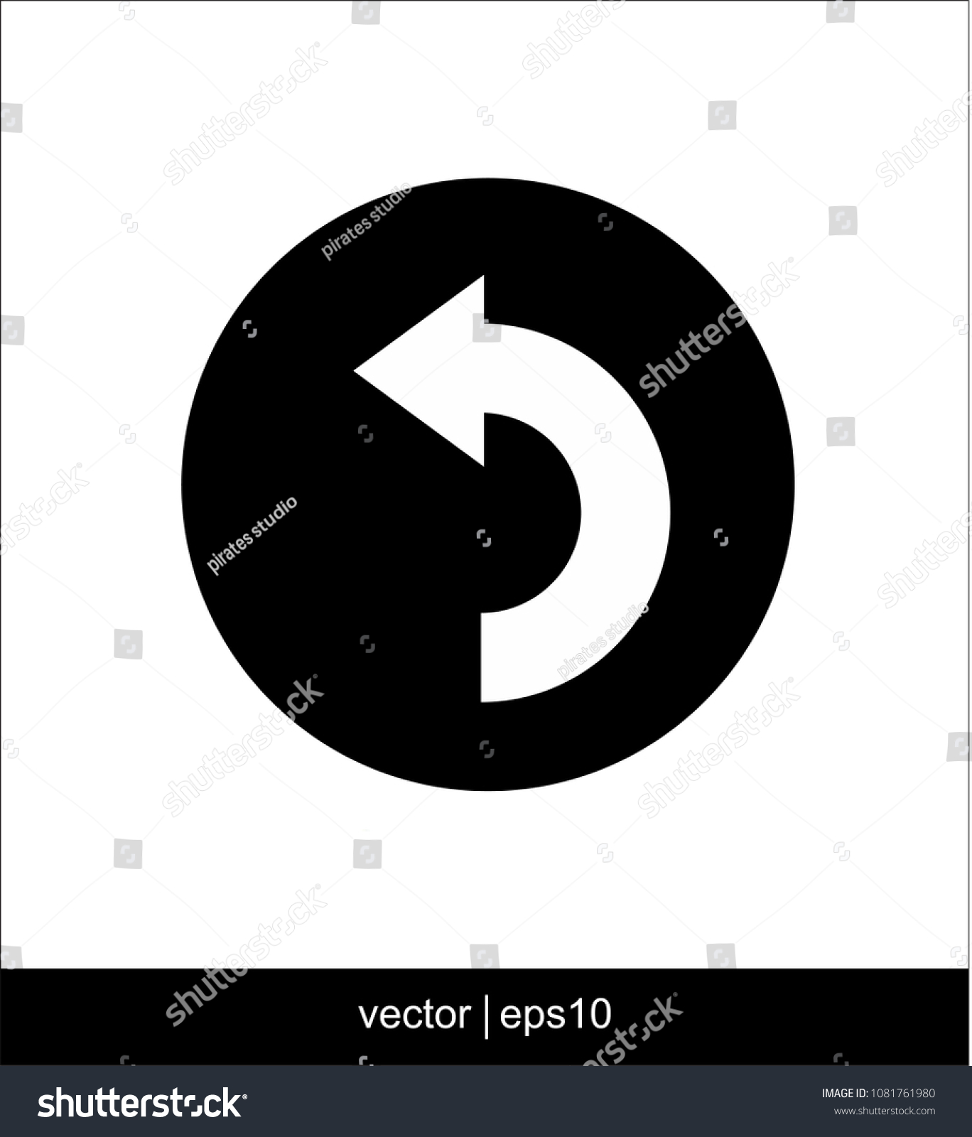 Curved Arrow Icon Vector Stock Vector (Royalty Free) 1081761980