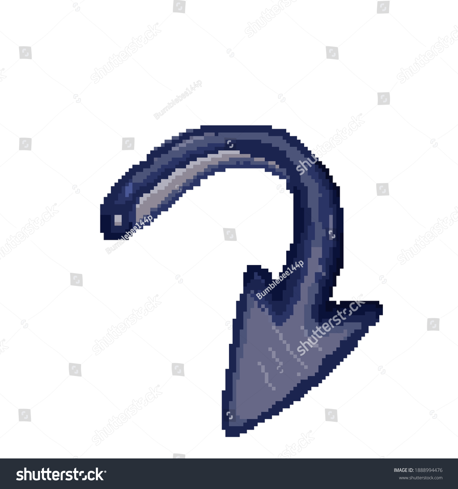 Curved Arrow Vector 3d Pixel Stock Vector (Royalty Free) 1888994476 ...