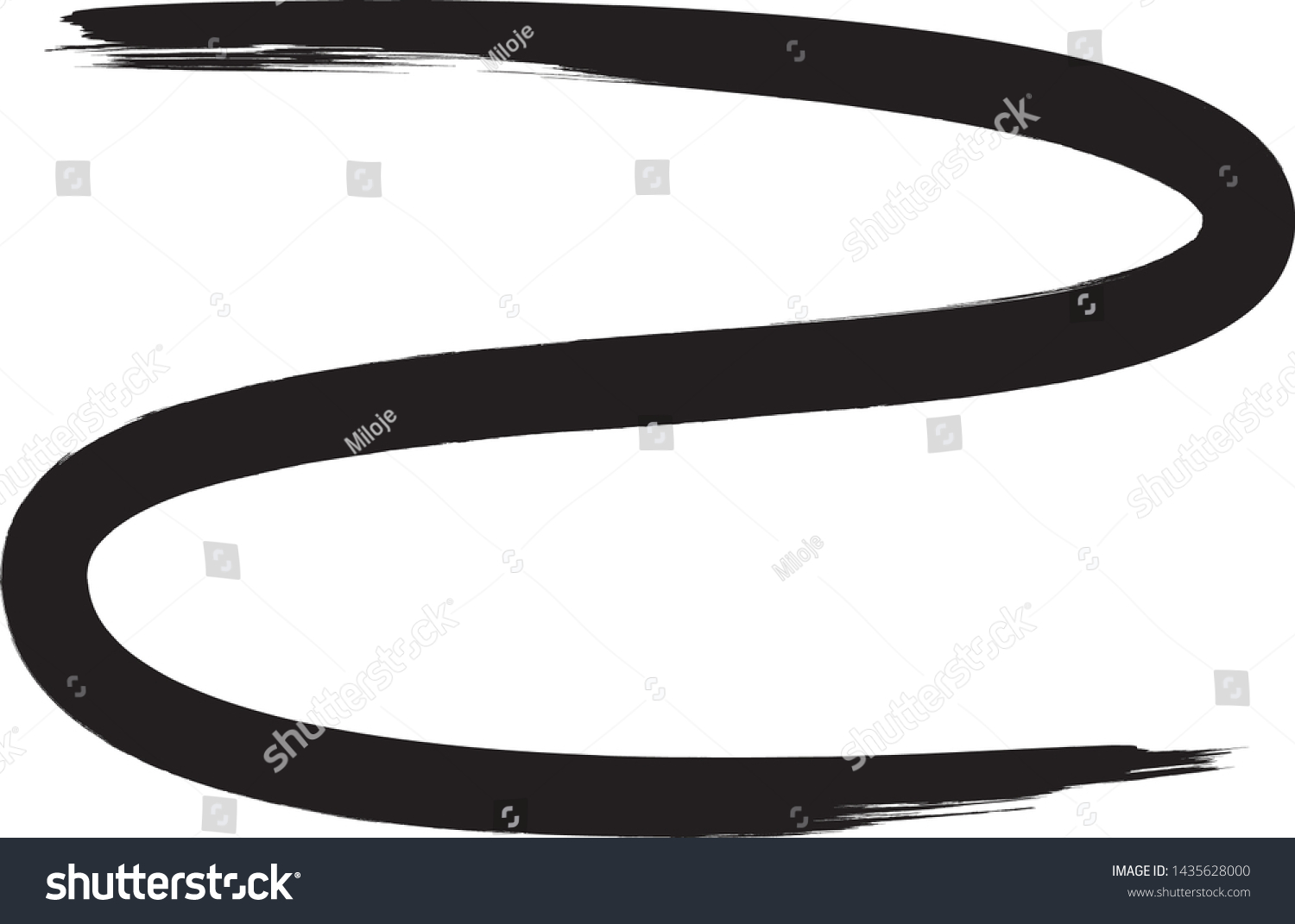 Curved Brush Stroke Vector Logo Design Stock Vector (Royalty Free ...
