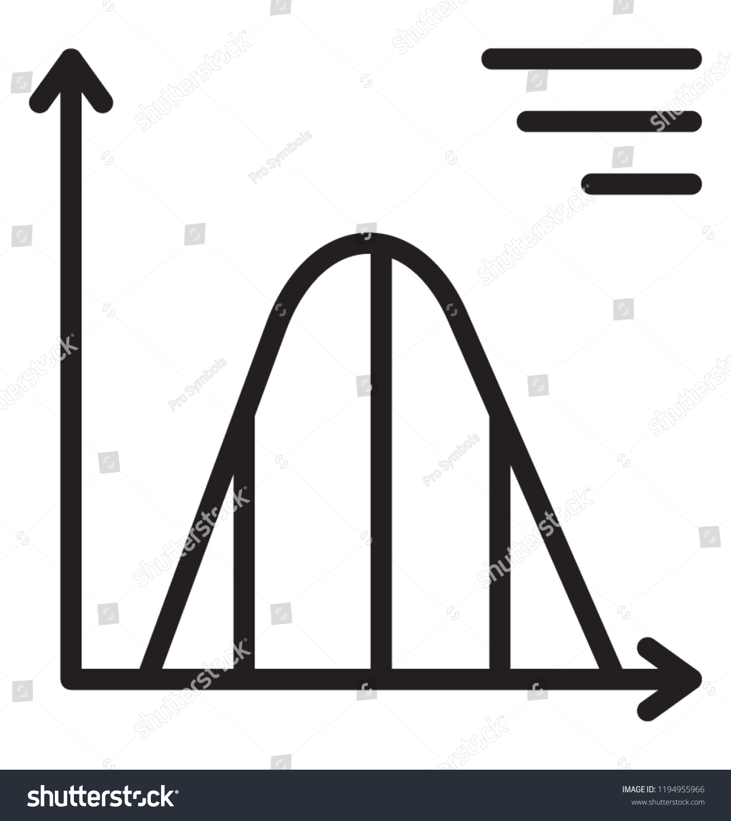 Curved Line Graph Frequency Polygon Icon Stock Vector (Royalty Free ...