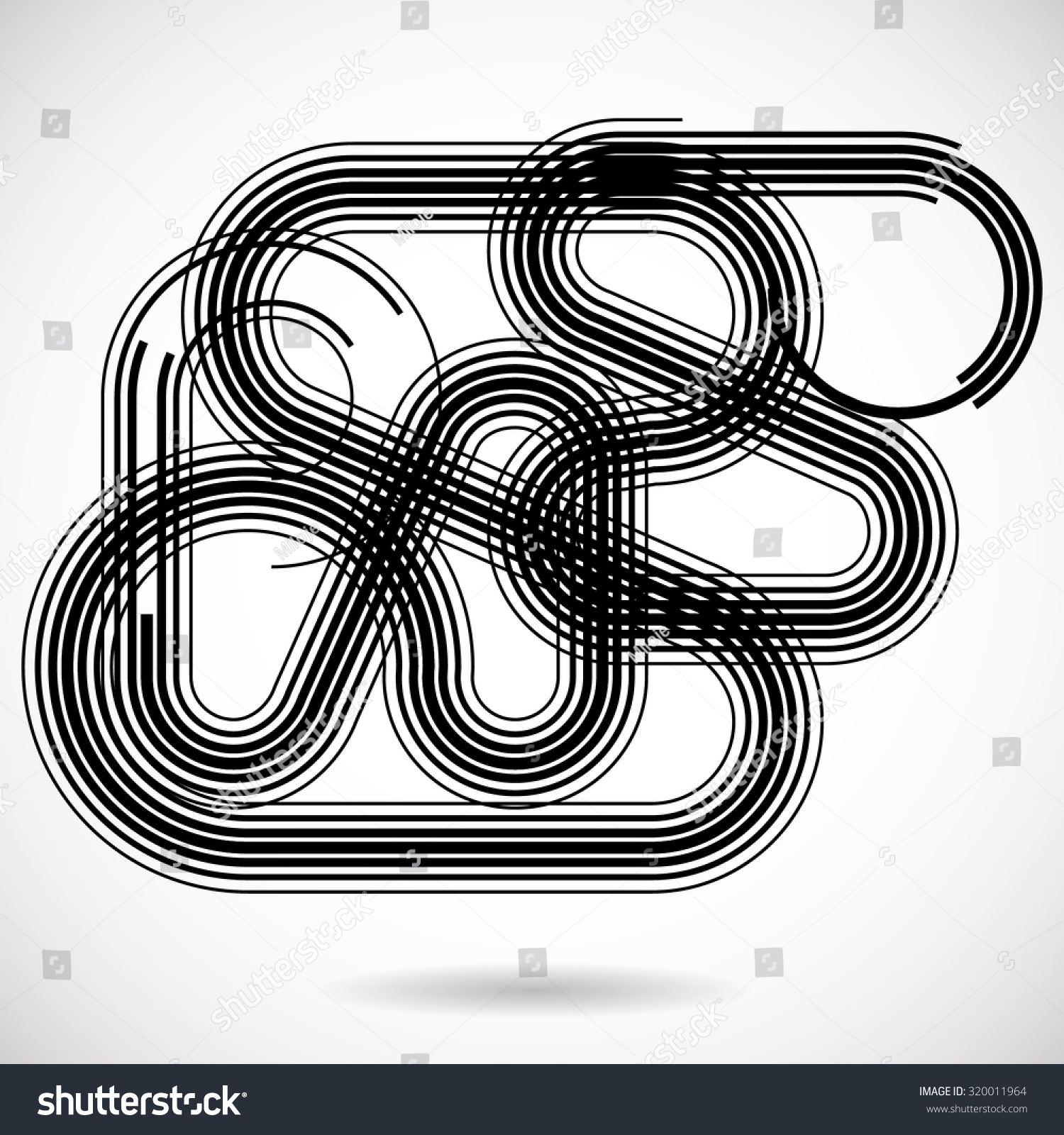 Curved Lines Design Element Black Painted Stock Vector (Royalty Free ...