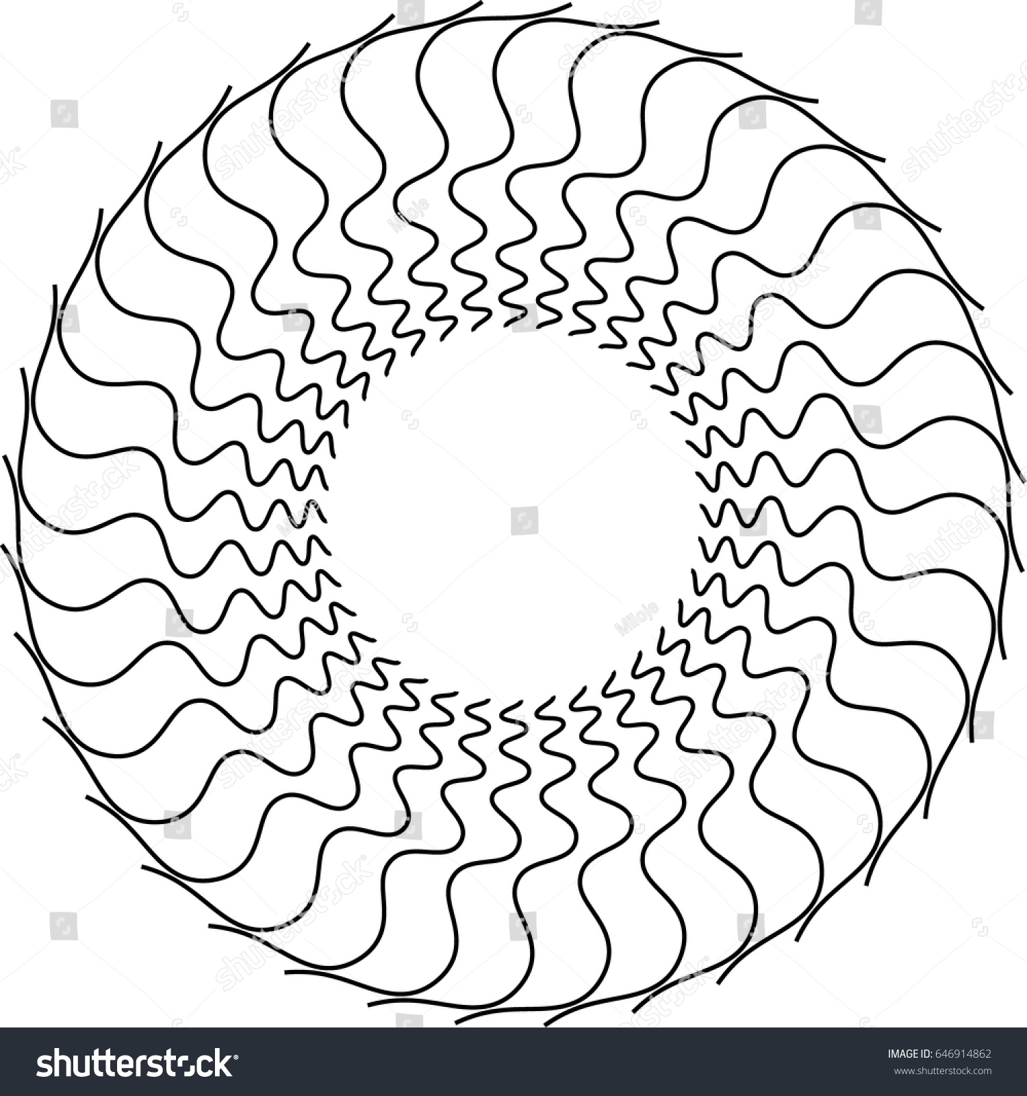 Curved Lines Circle Form Round Logo Stock Vector (Royalty Free ...