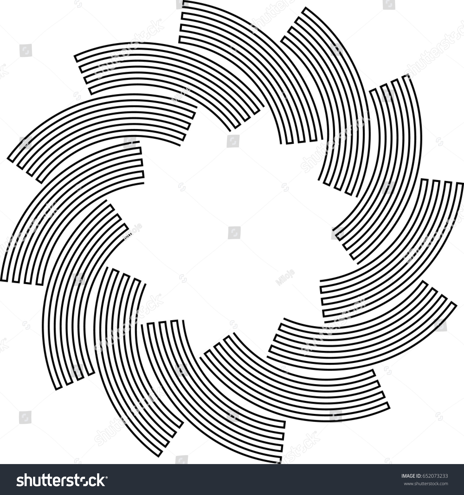 Curved Lines Circle Form Round Logo: vector de stock (libre de regalías ...