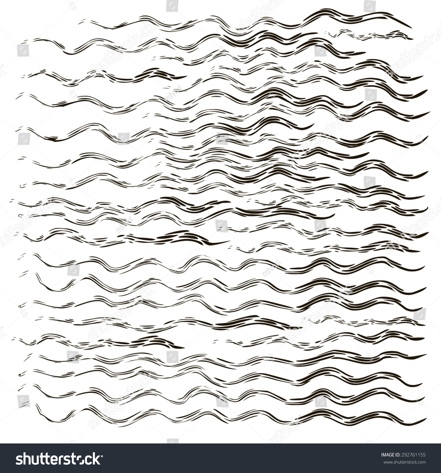 Curved Lines Waves Stylized Vector Black: vector de stock (libre de ...