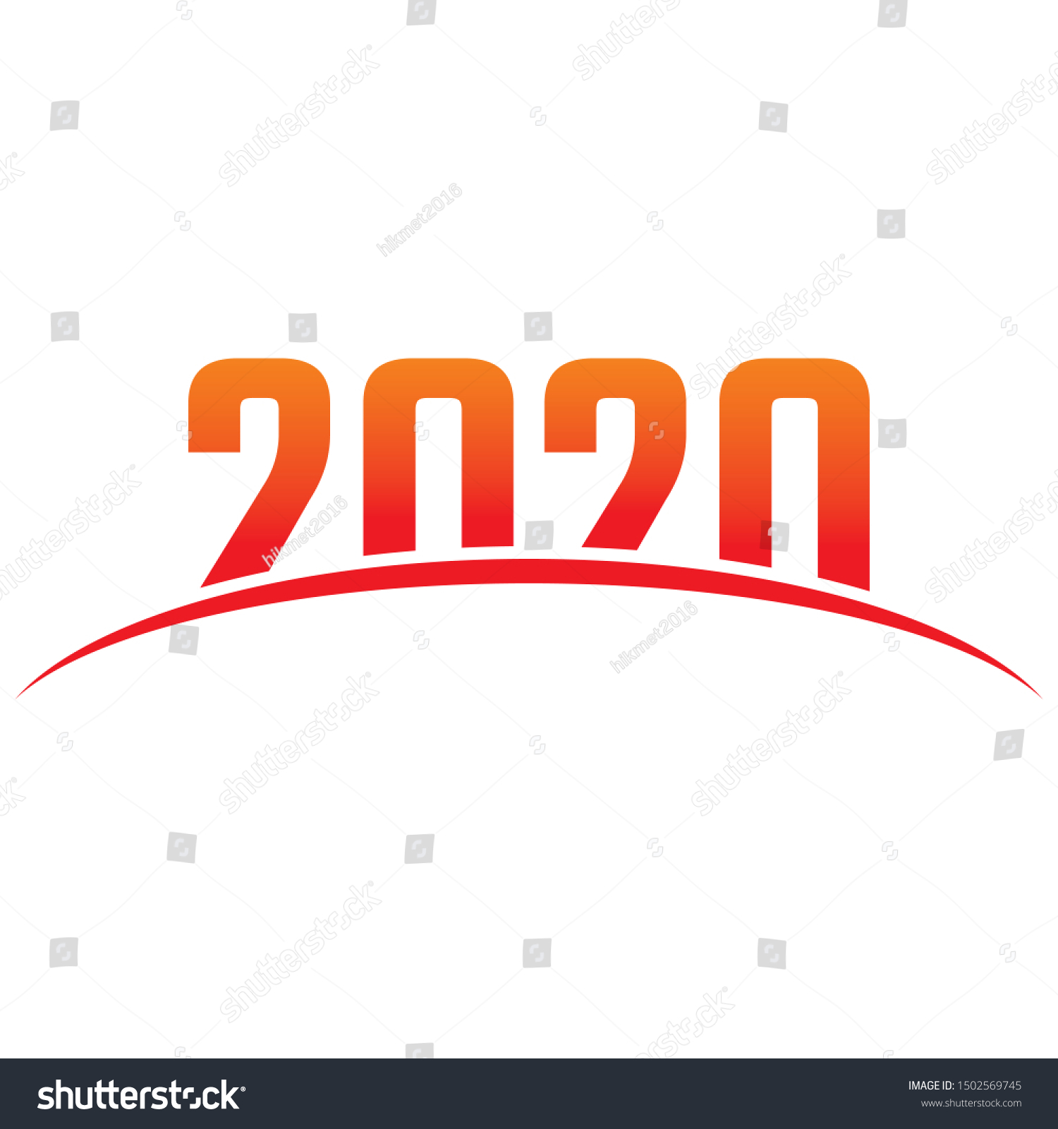 Curved Orange Red 2020 Logo Vector Stock Vector (Royalty Free ...