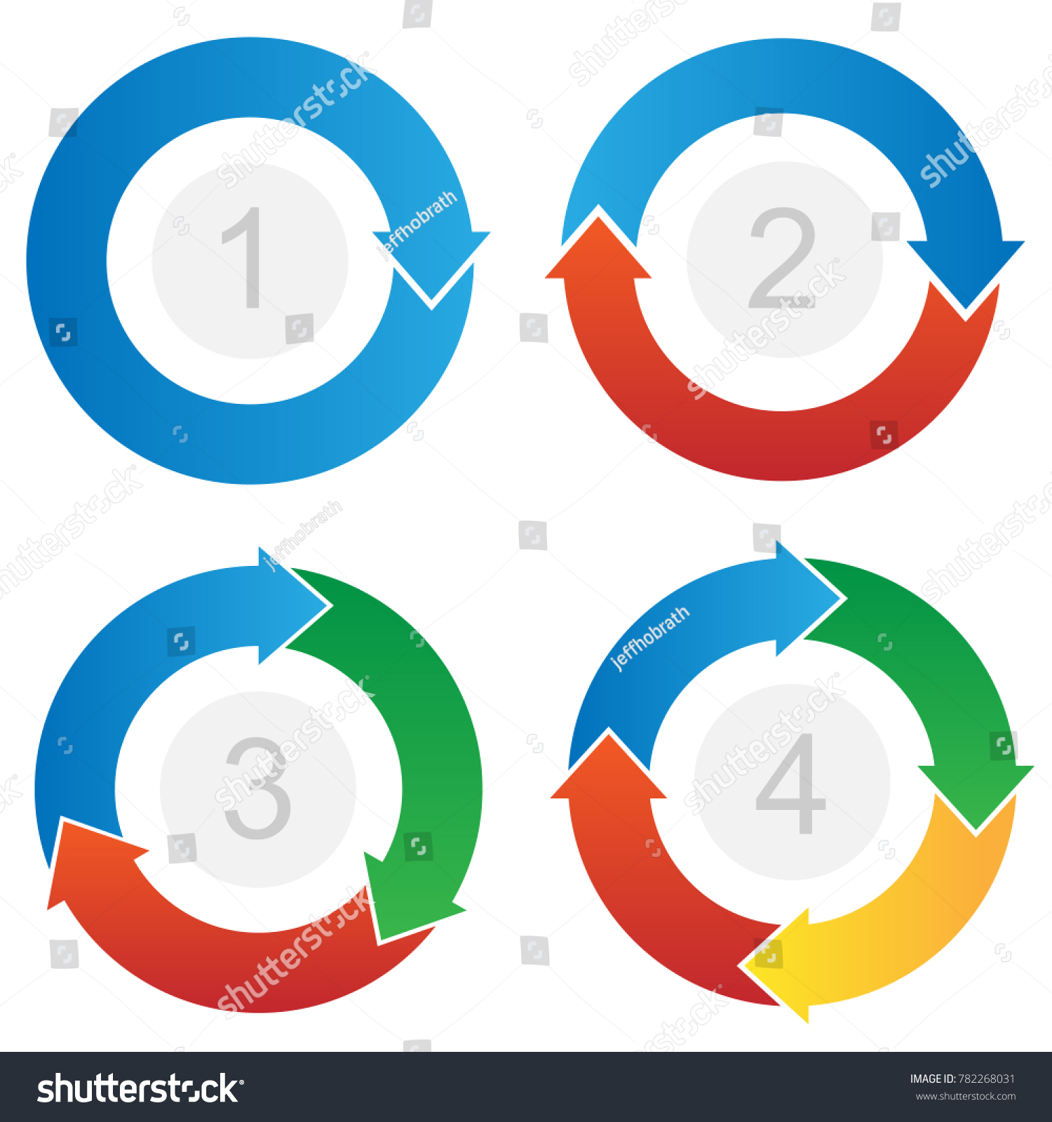 Curved Process Flow Arrows Infographic Vector: เวกเตอร์สต็อก (ปลอดค่า ...