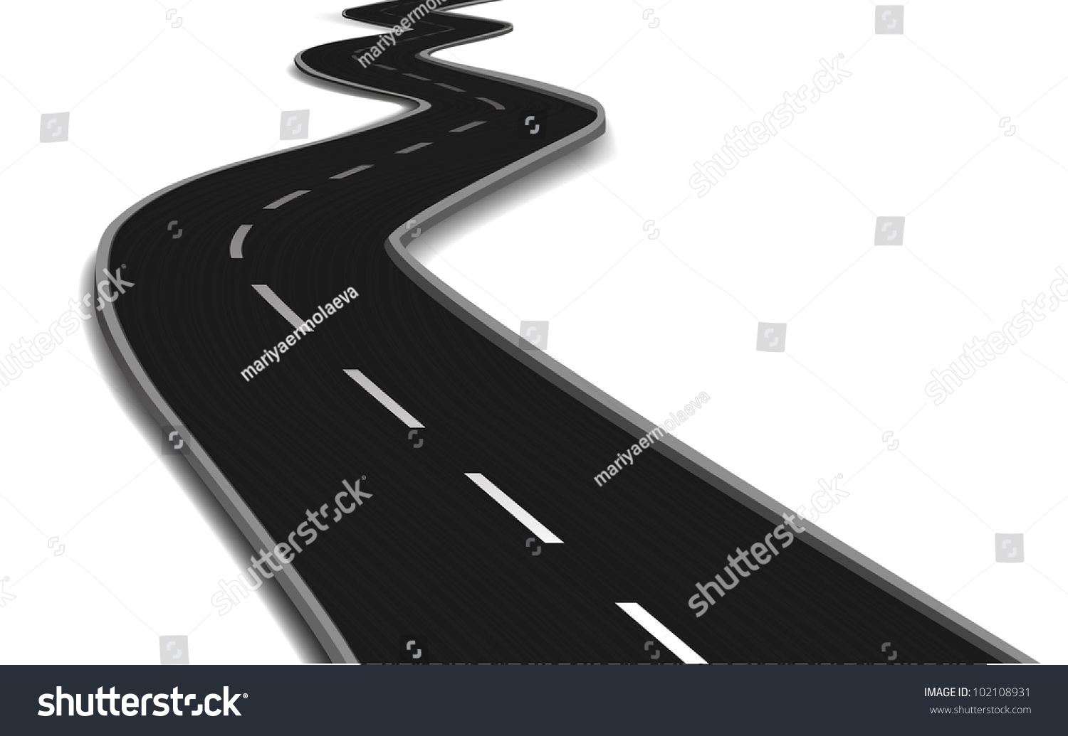 Curved Road Bridge Vector Stock Vector (Royalty Free) 102108931