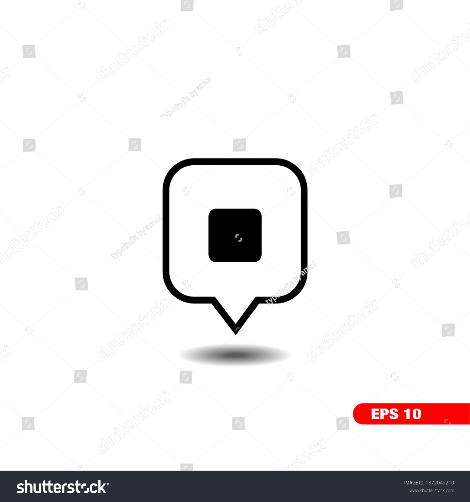 Curved Square Shape Location Icon Vector: เวกเตอร์สต็อก (ปลอดค่า ...
