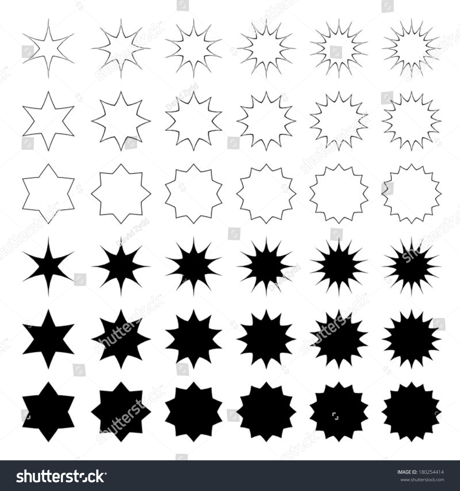Curved Star Silhouette Collection Vector Version: เวกเตอร์สต็อก (ปลอด ...