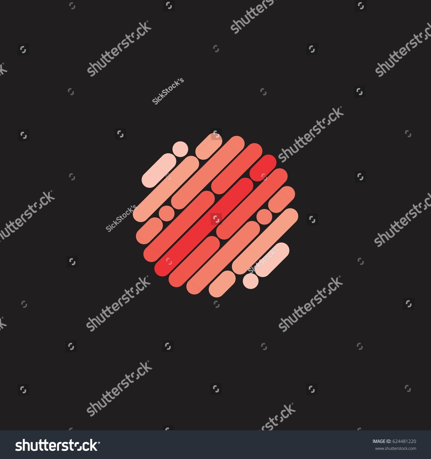 Curved Sticks Objects Circle Design Logo Stock Vector (Royalty Free ...