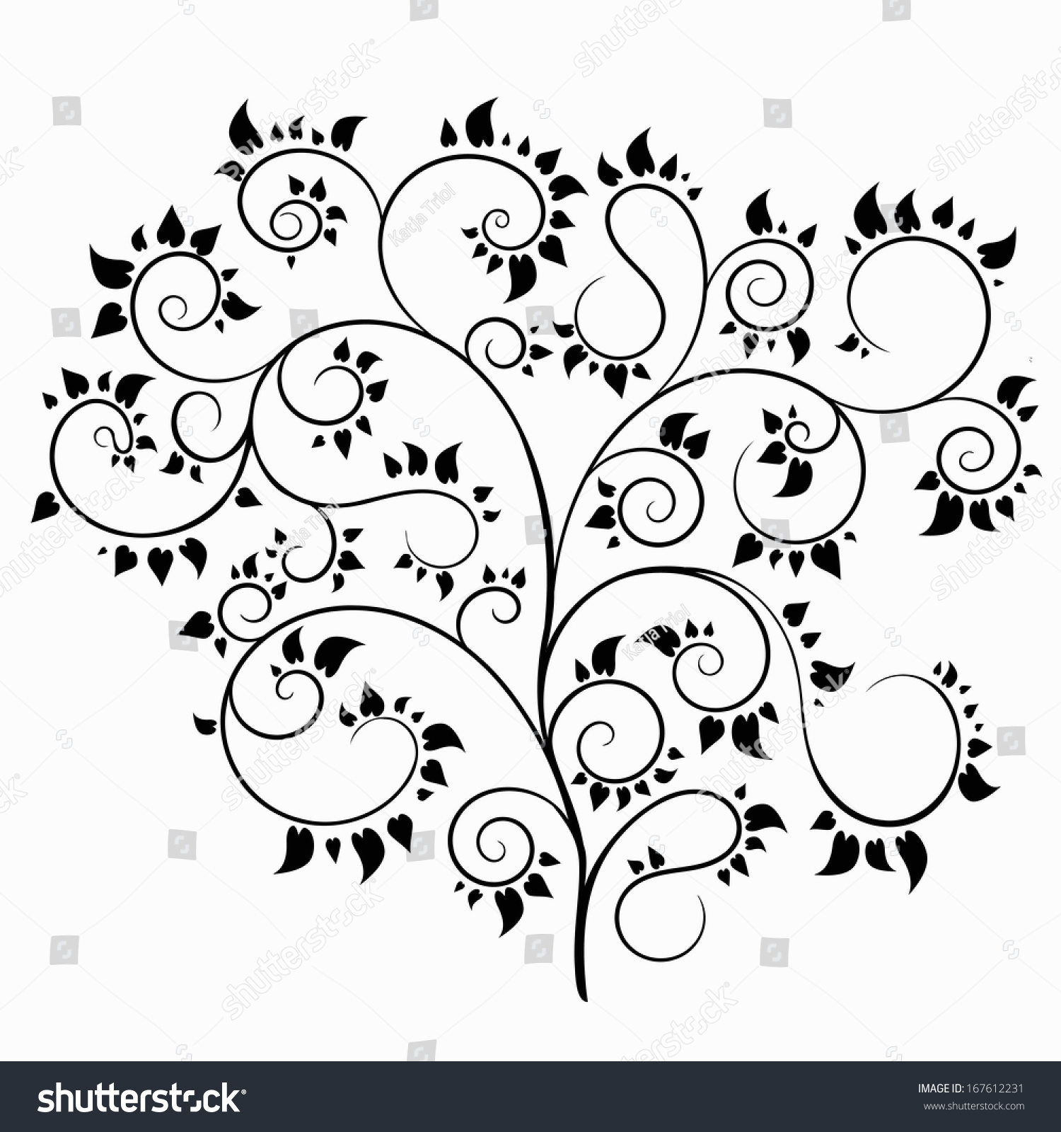 Curved Vector Tree Plants Stock Vector (Royalty Free) 167612231 ...