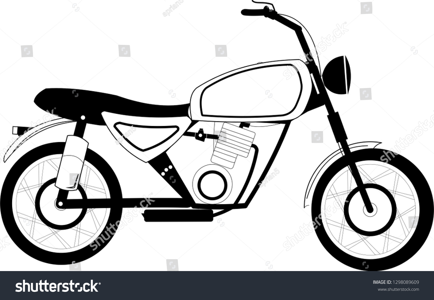 Custom Bike Scrambler Stock Vector (Royalty Free) 1298089609 | Shutterstock