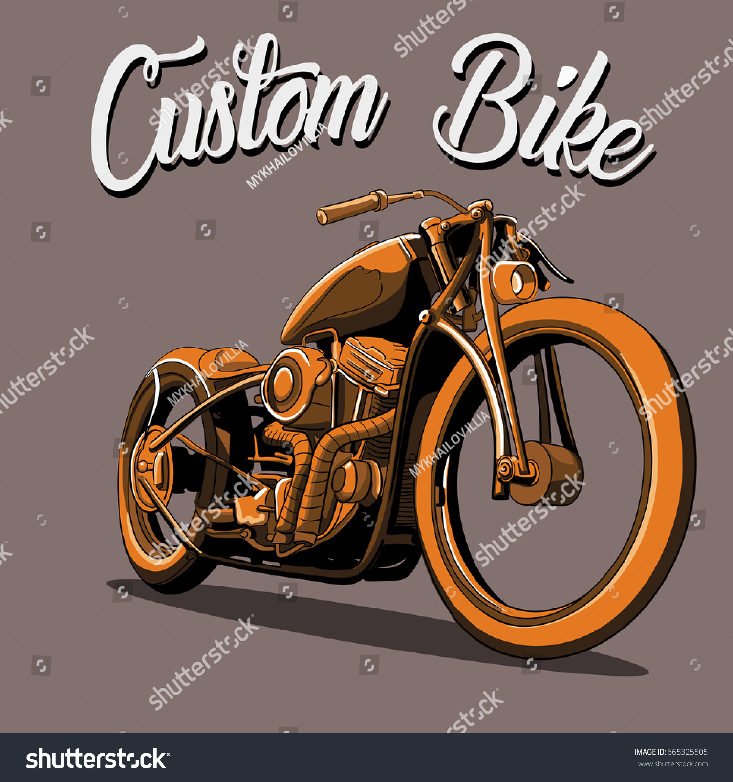 Custom Bike Vector Monohrom: เวกเตอร์สต็อก (ปลอดค่าลิขสิทธิ์) 665325505 ...