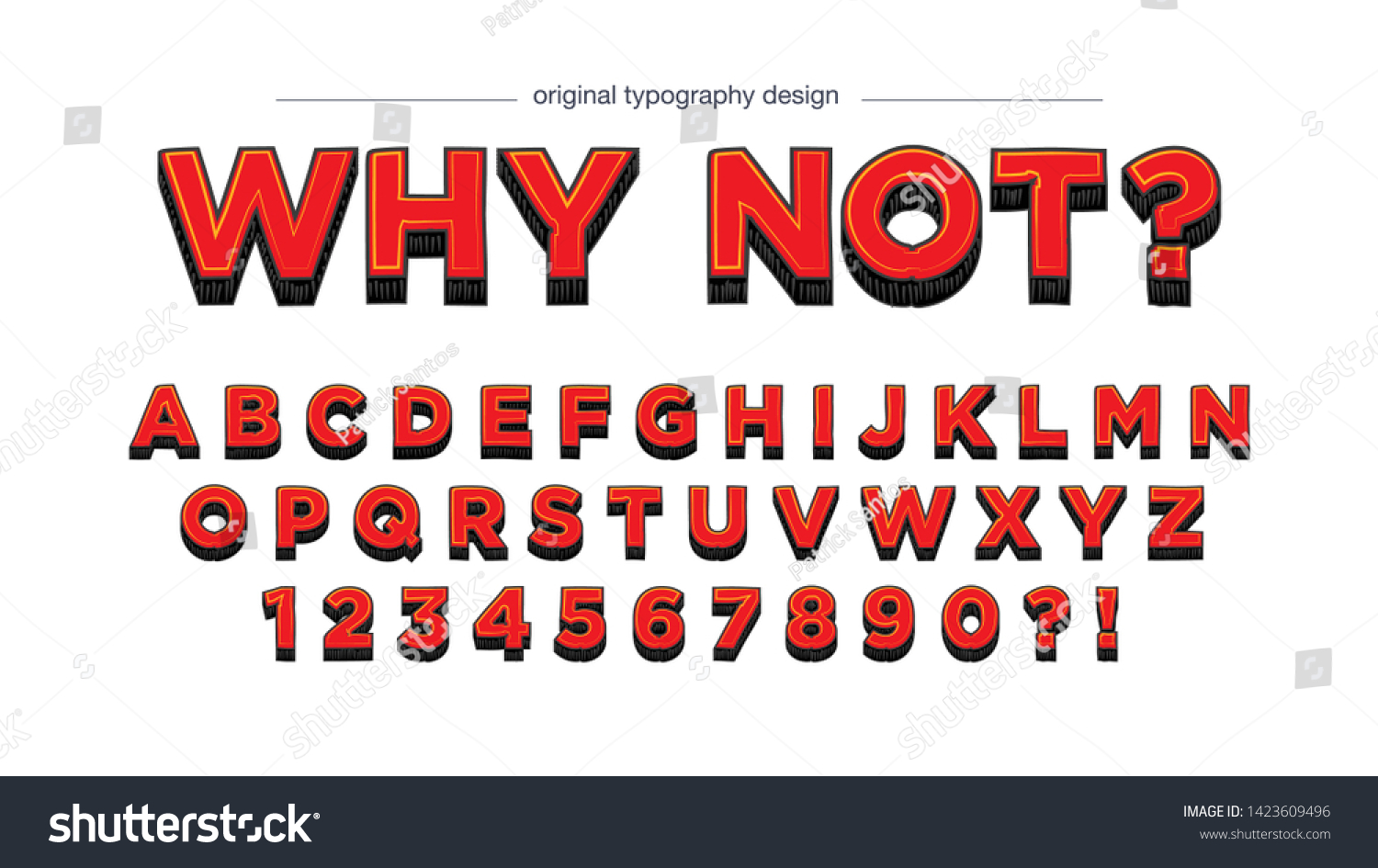 Custom Bold Red Typography Design Stock Vector (Royalty Free ...