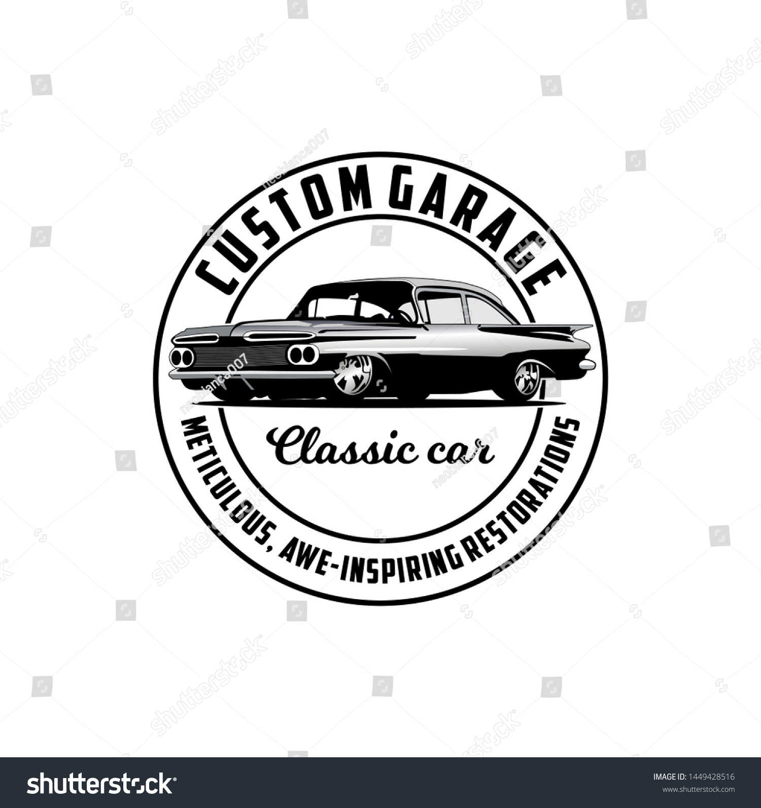 Custom Garage Classic Logo Vector: vetor stock (livre de direitos ...