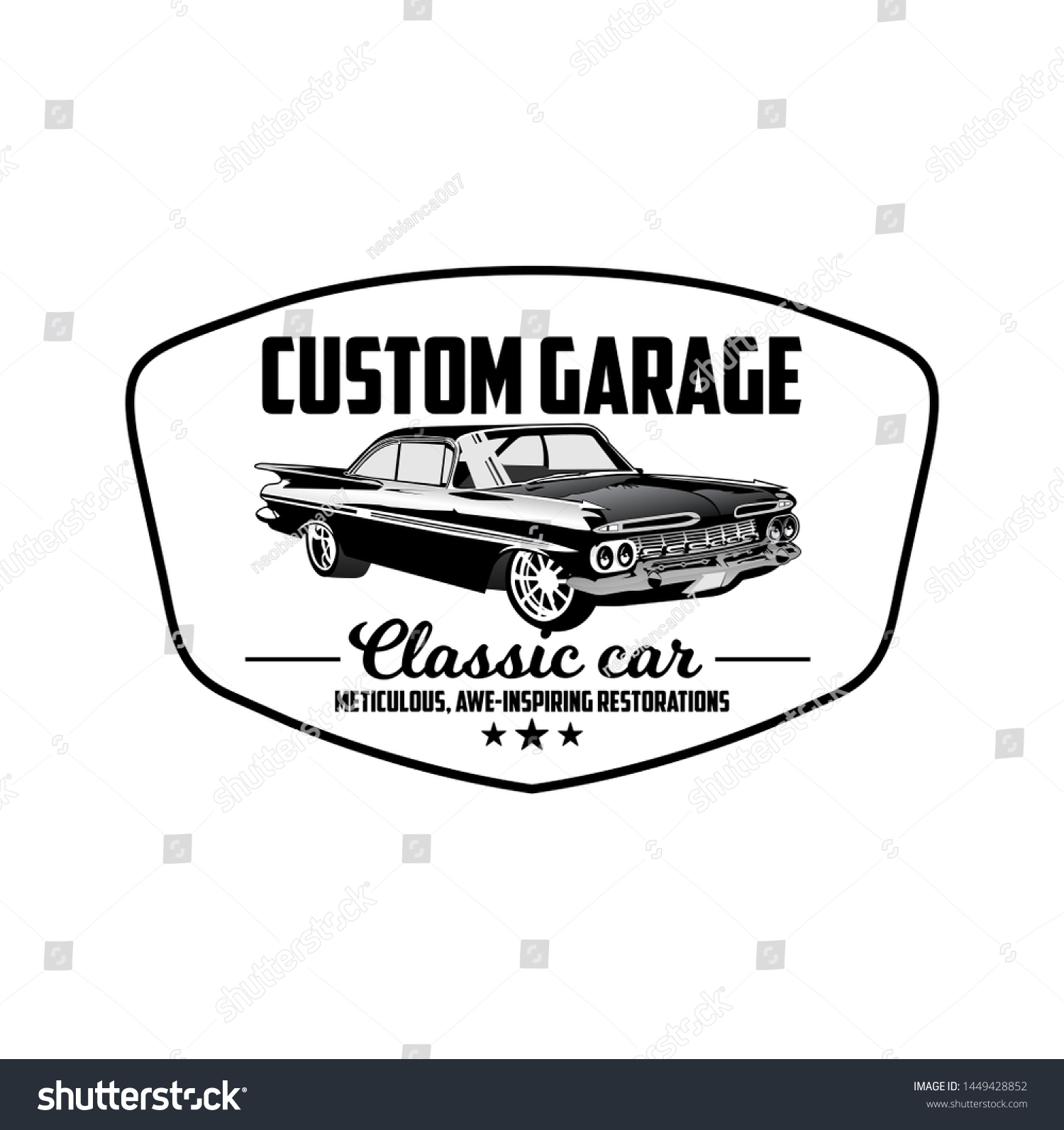 Custom Garage Classic Logo Vector Stock Vector (Royalty Free) 1449428852