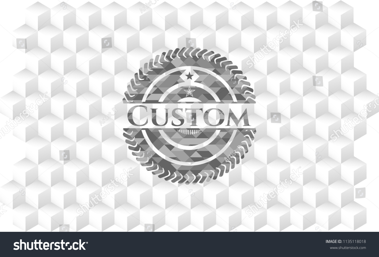 Custom Grey Emblem Cube White Background Stock Vector (Royalty Free ...