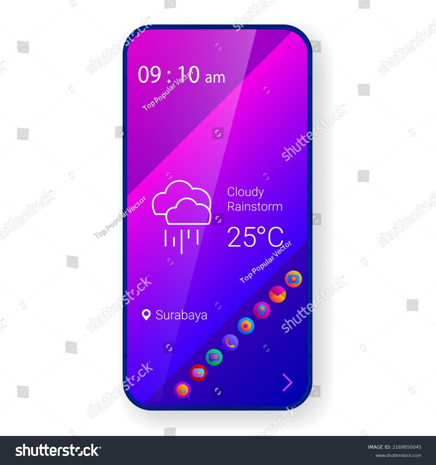 Custom Home Screen User Interface Mobile Stock Vector (Royalty Free ...