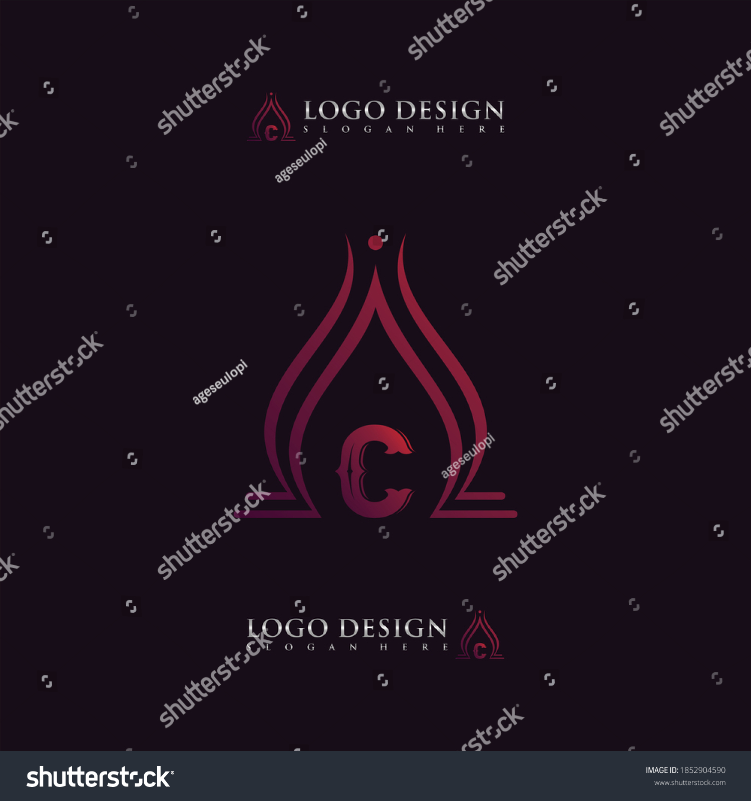 Custom Letter C Logo Design Monogram Stock Vector (Royalty Free ...
