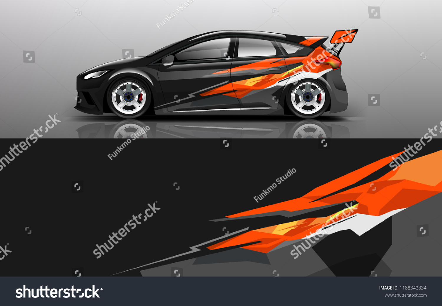 Custom Modification Car Wrap Wrap Design: vector de stock (libre de ...