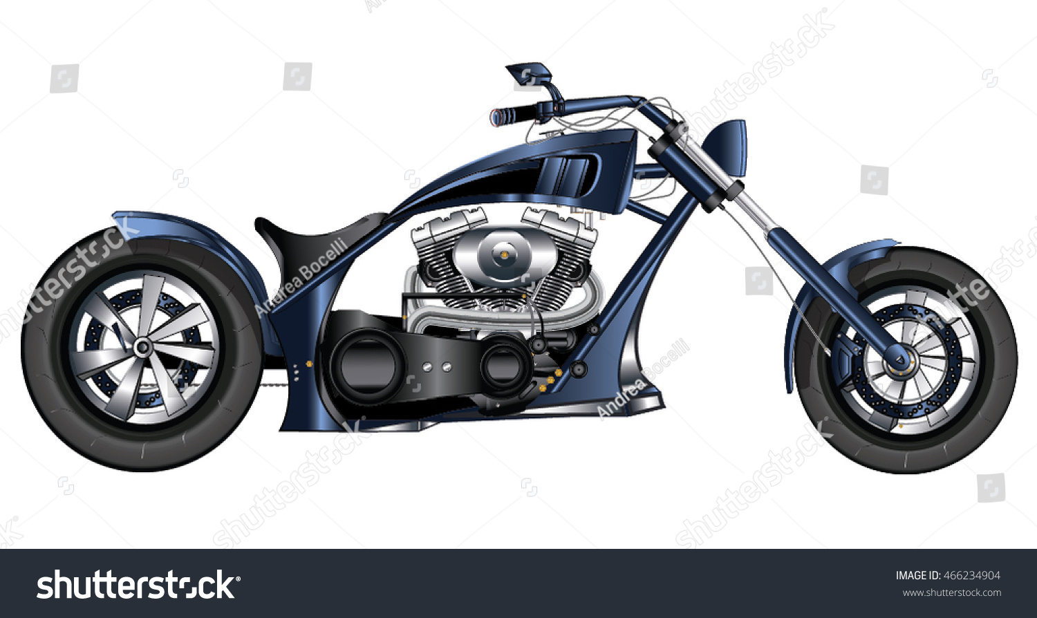 Custom Motorcycle Illustration Vector Graphic: vector de stock (libre ...