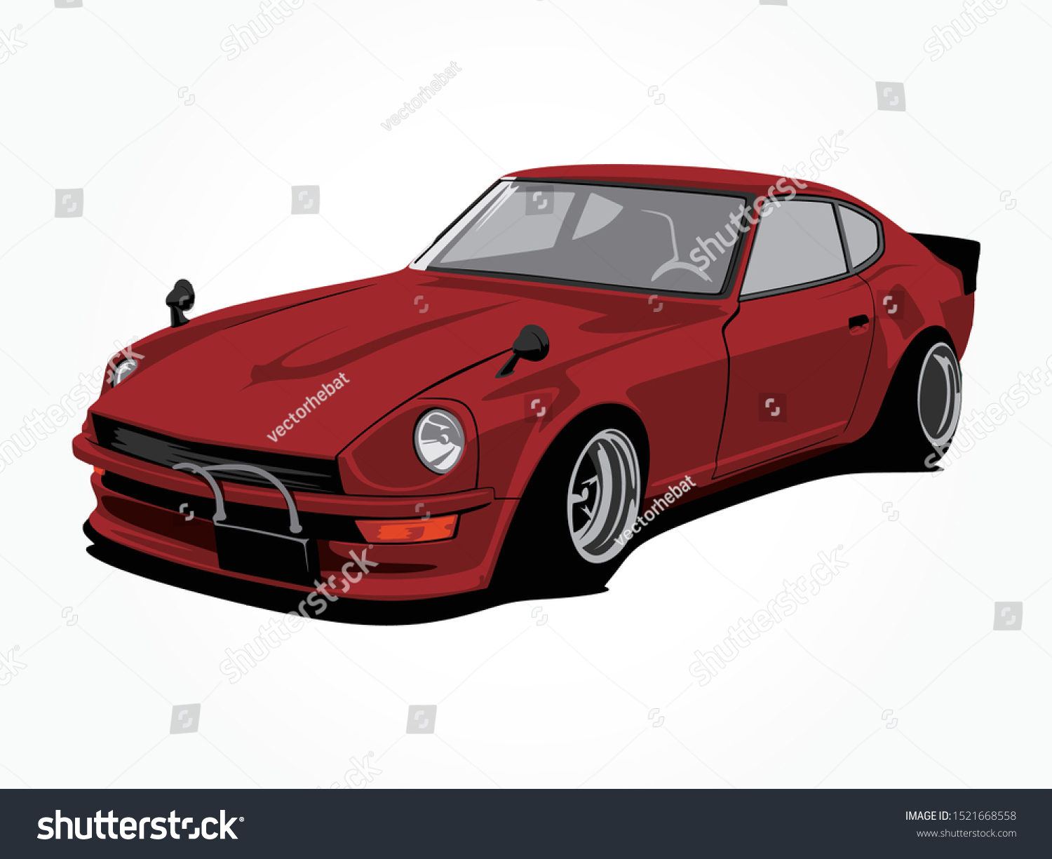Custom Red Car Vector Illustration Art Stock Vector (Royalty Free ...