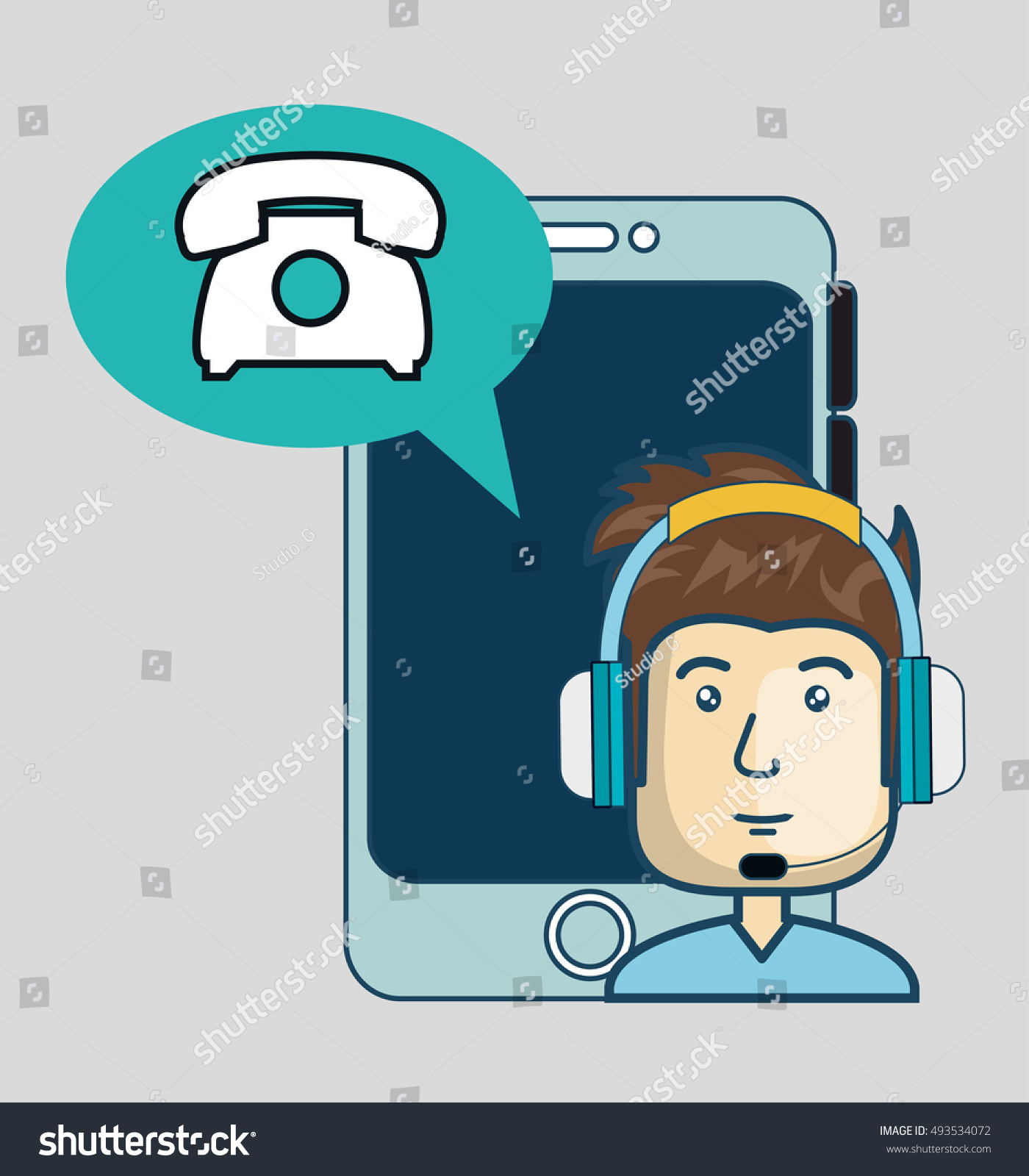 Customer Call Center Design Stock Vector (Royalty Free) 493534072 ...