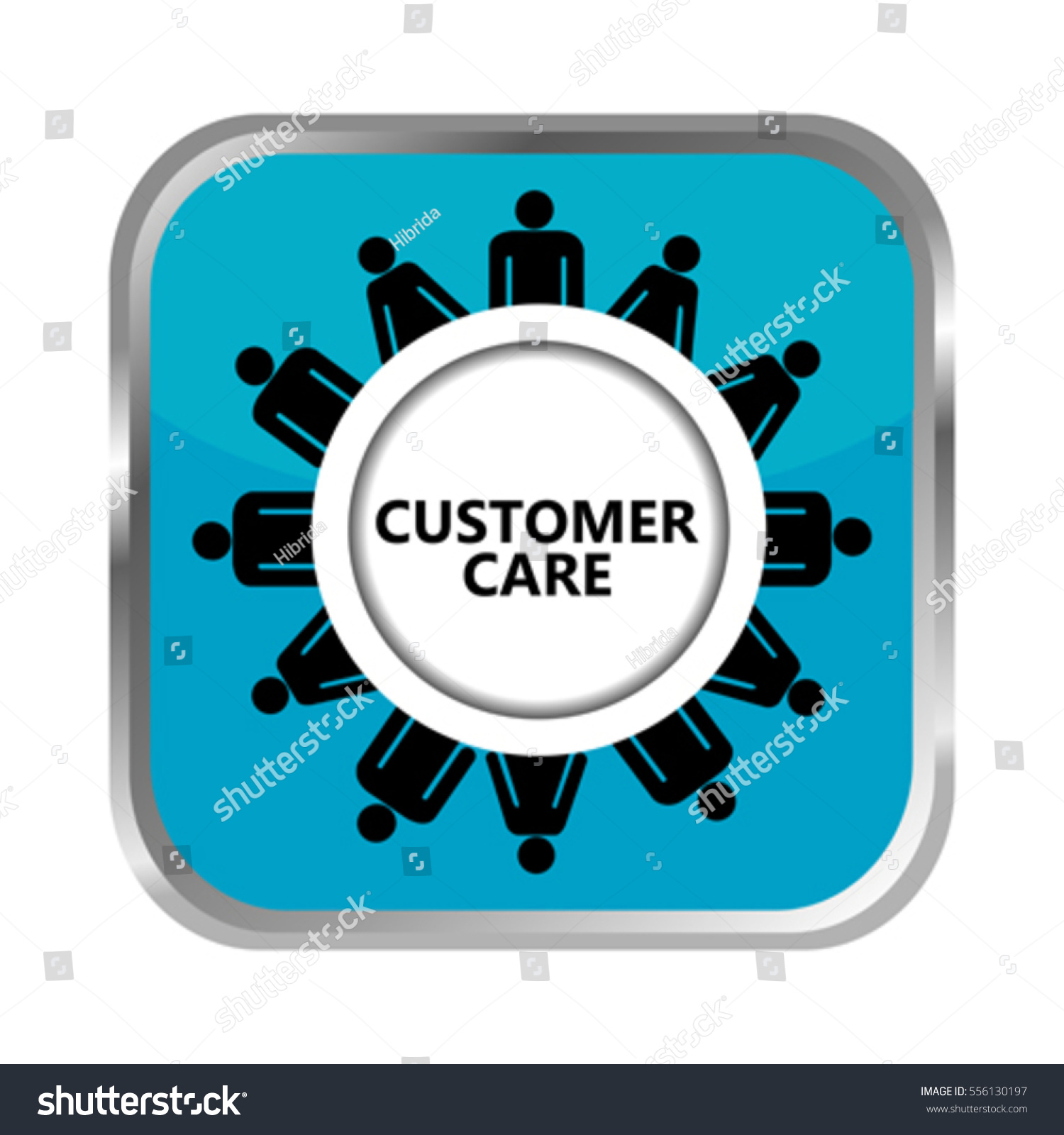 Customer Care Button On White Background Stock Vector (Royalty Free ...