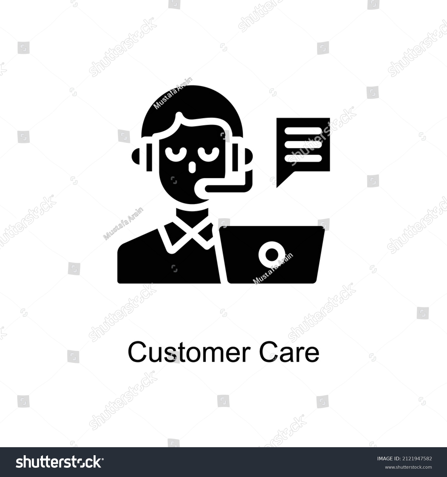 Customer Care Vector Solid Icon Web Stock Vector (Royalty Free) 2121947582