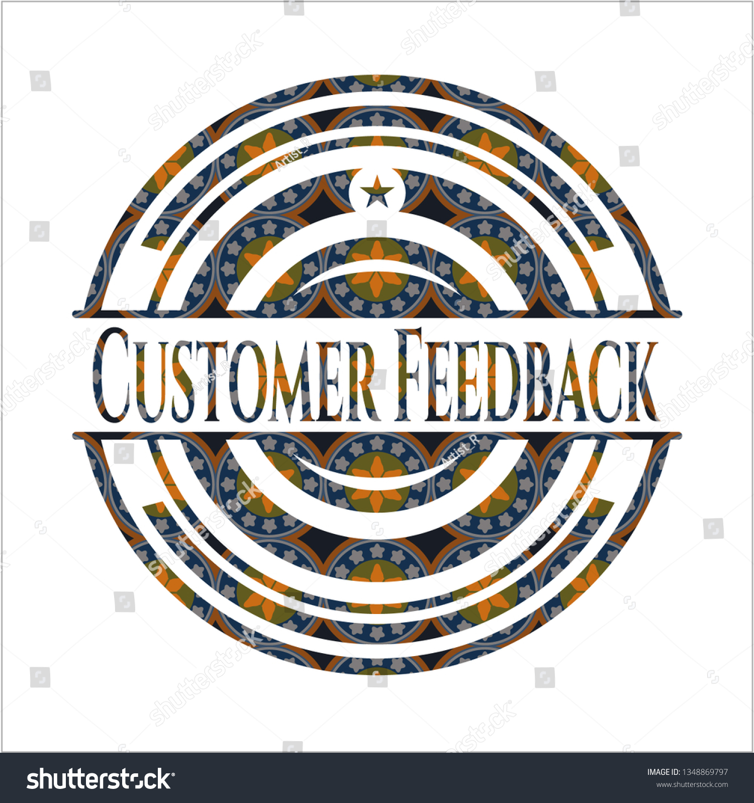 Customer Feedback Arabesque Emblem Background Arabic Stock Vector ...