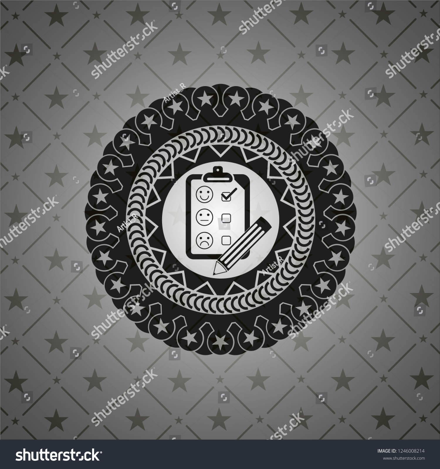Customer Feedback Icon Inside Black Emblem Stock Vector (Royalty Free ...