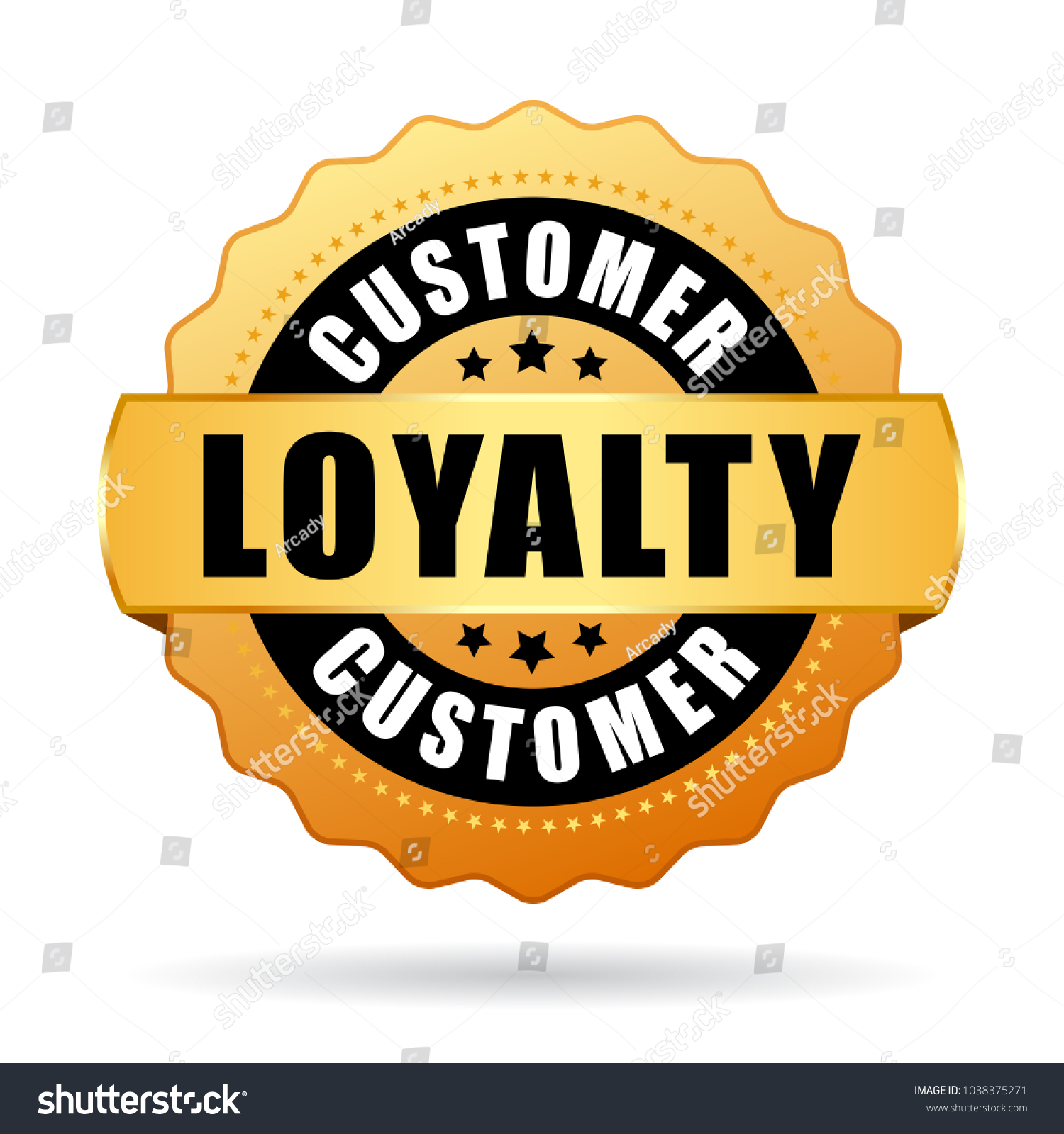 Customer Loyalty Program Gold Vector Icon: เวกเตอร์สต็อก (ปลอดค่า ...
